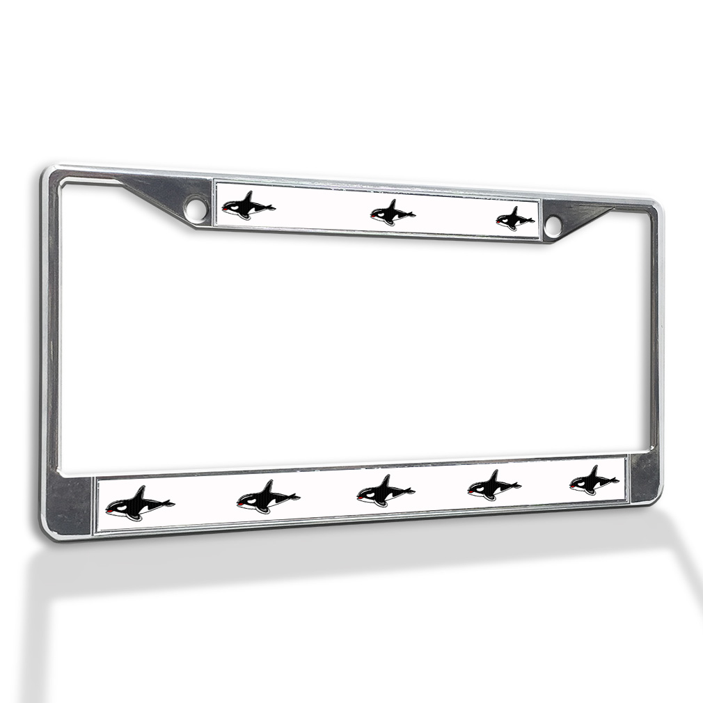Metal License Plate Frame Vinyl Insert Orca Killer Whale | eBay