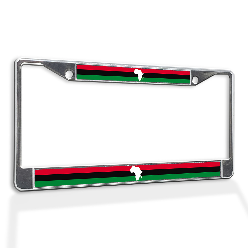 Metal License Plate Frame Vinyl Insert Pan African Flag with Map | eBay