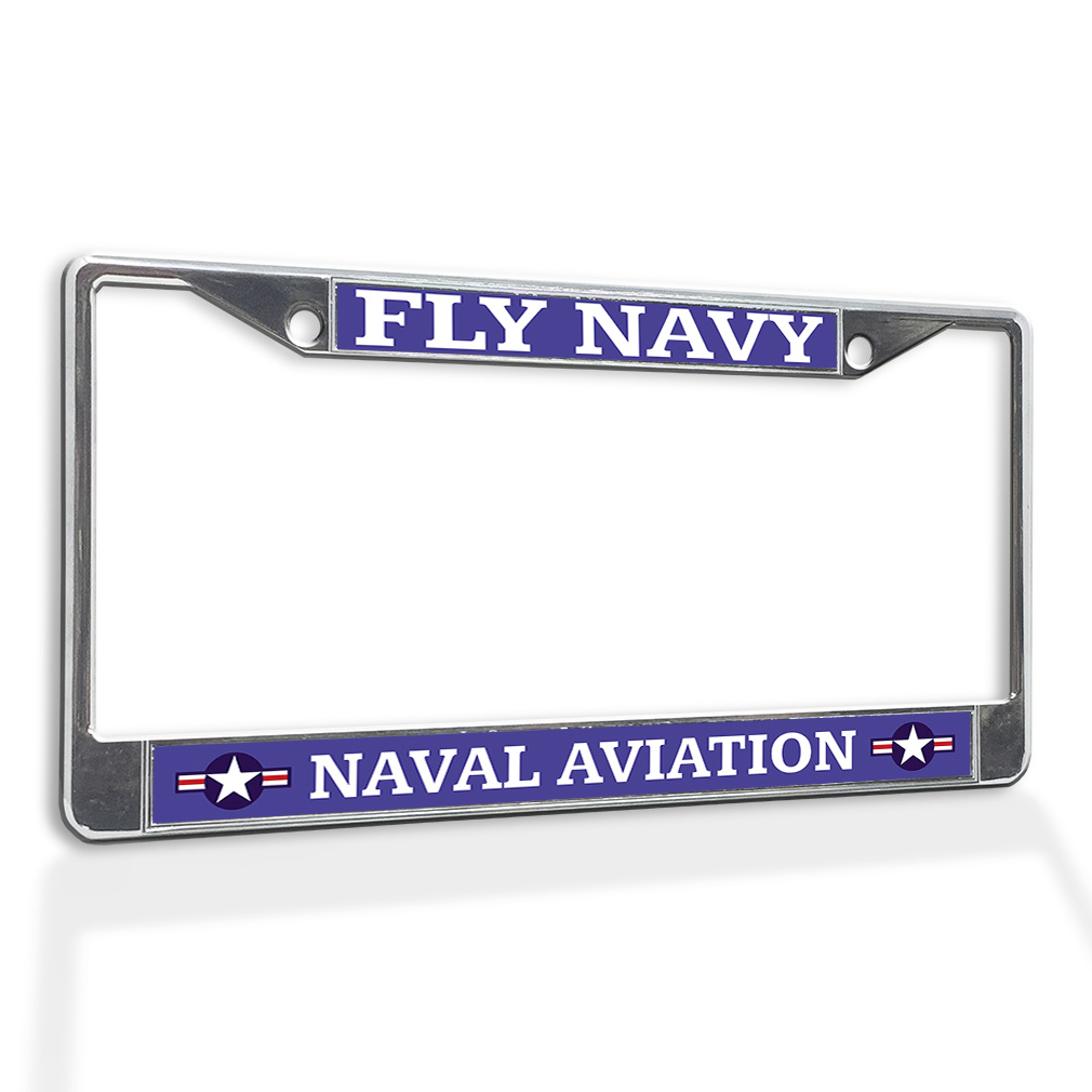 Metal License Plate Frame Vinyl Insert Fly Navy Naval Aviation A | eBay