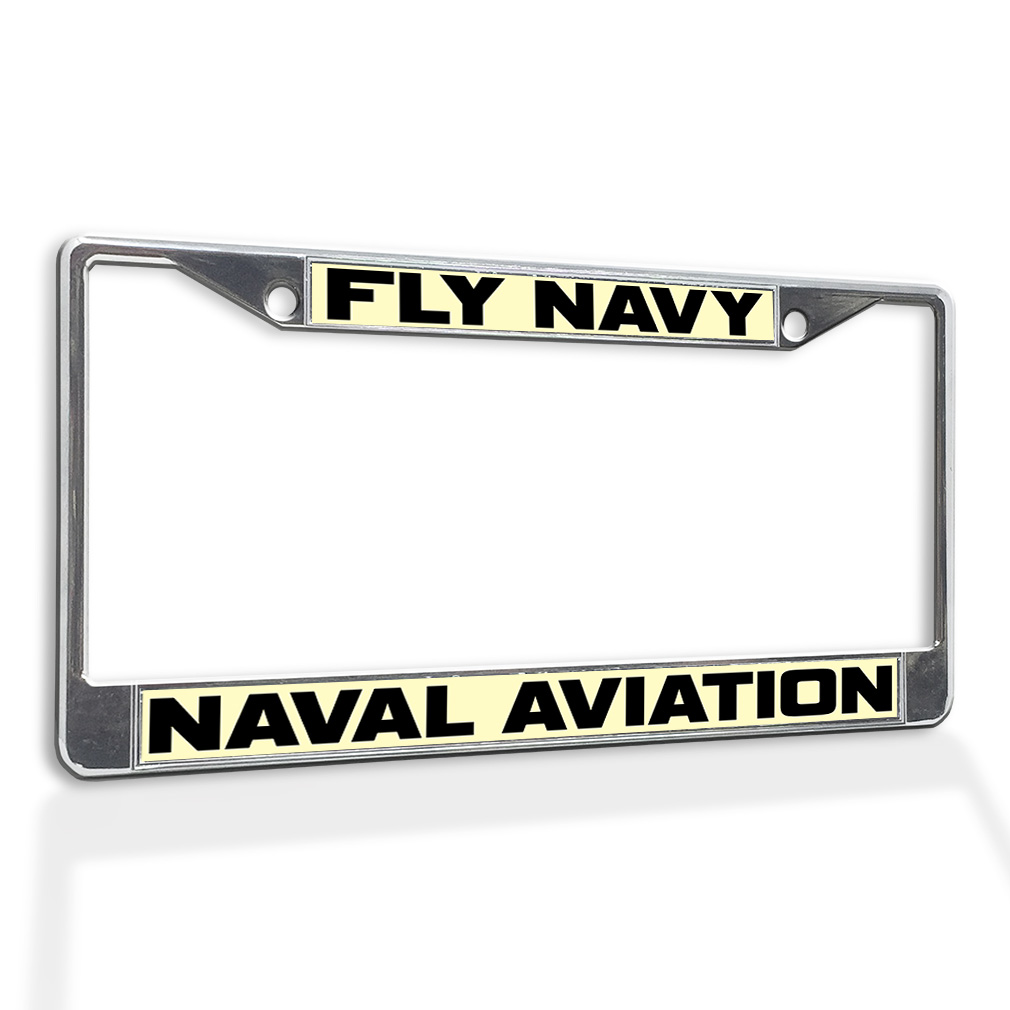 Metal License Plate Frame Vinyl Insert Fly Navy Naval Aviation B | eBay