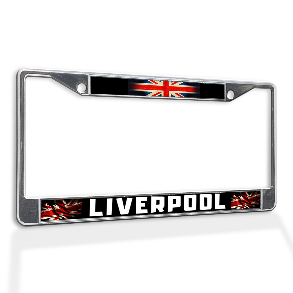 Metal License Plate Frame Vinyl Insert Liverpool Weatherproof Car ...